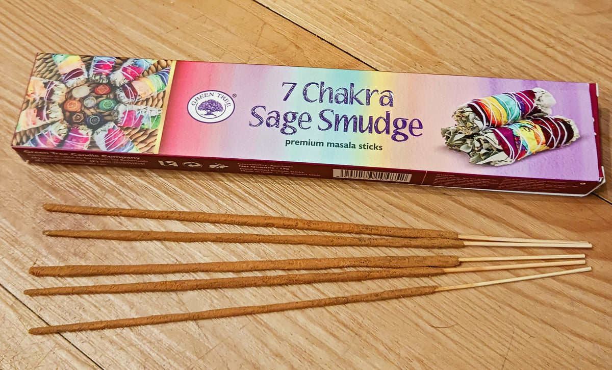 Green Tree Californian 7 Chakra Sage Smudge Natural Incense 15 grams ...