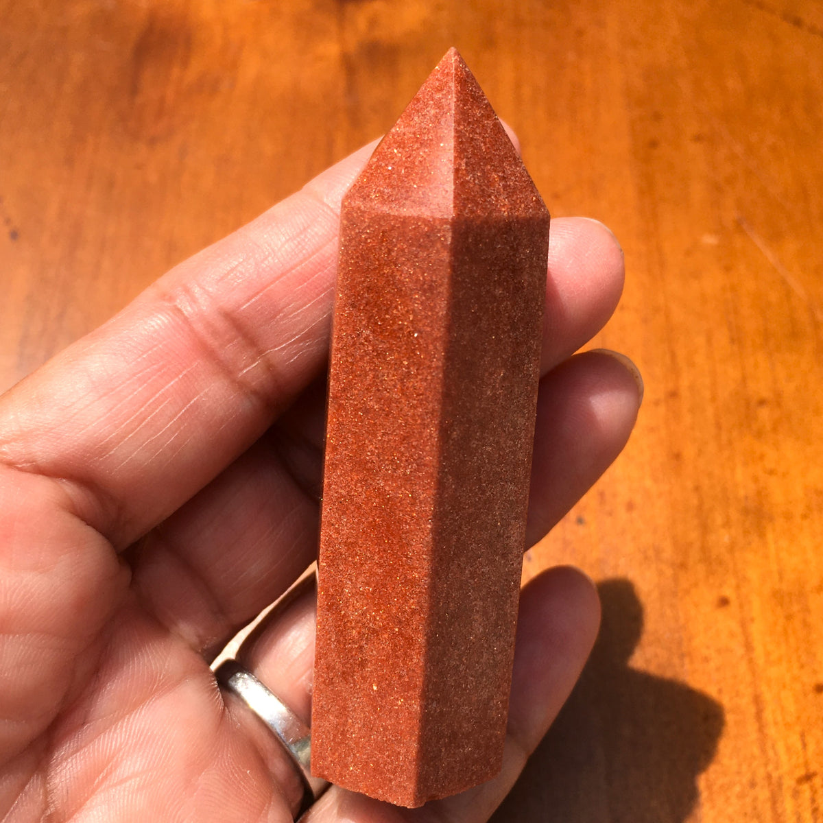 Red Goldstone Point – Five Sisters Crystals